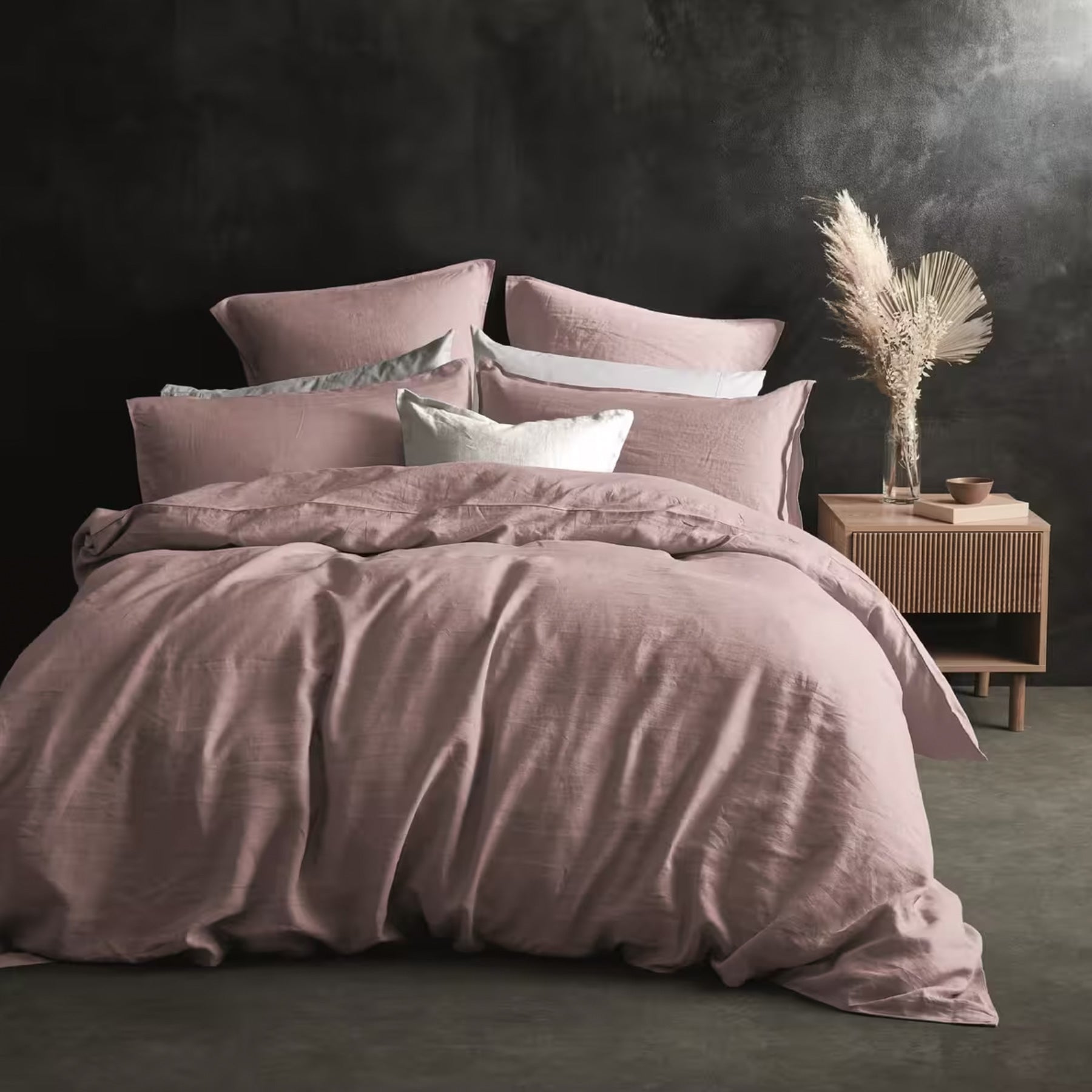 Pink Linen Duvet Cover - Lazy Linen Bedding | Laud Sleep UK