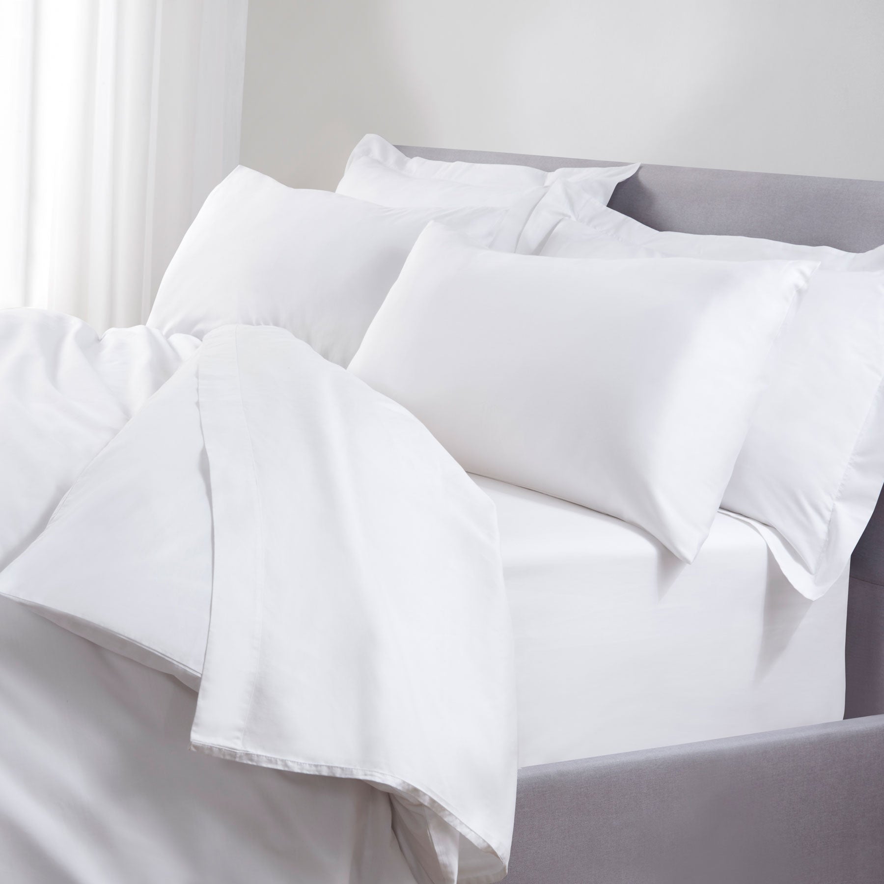 White Cotton Duvet Cover - 250TC Percale / 500TC Sateen